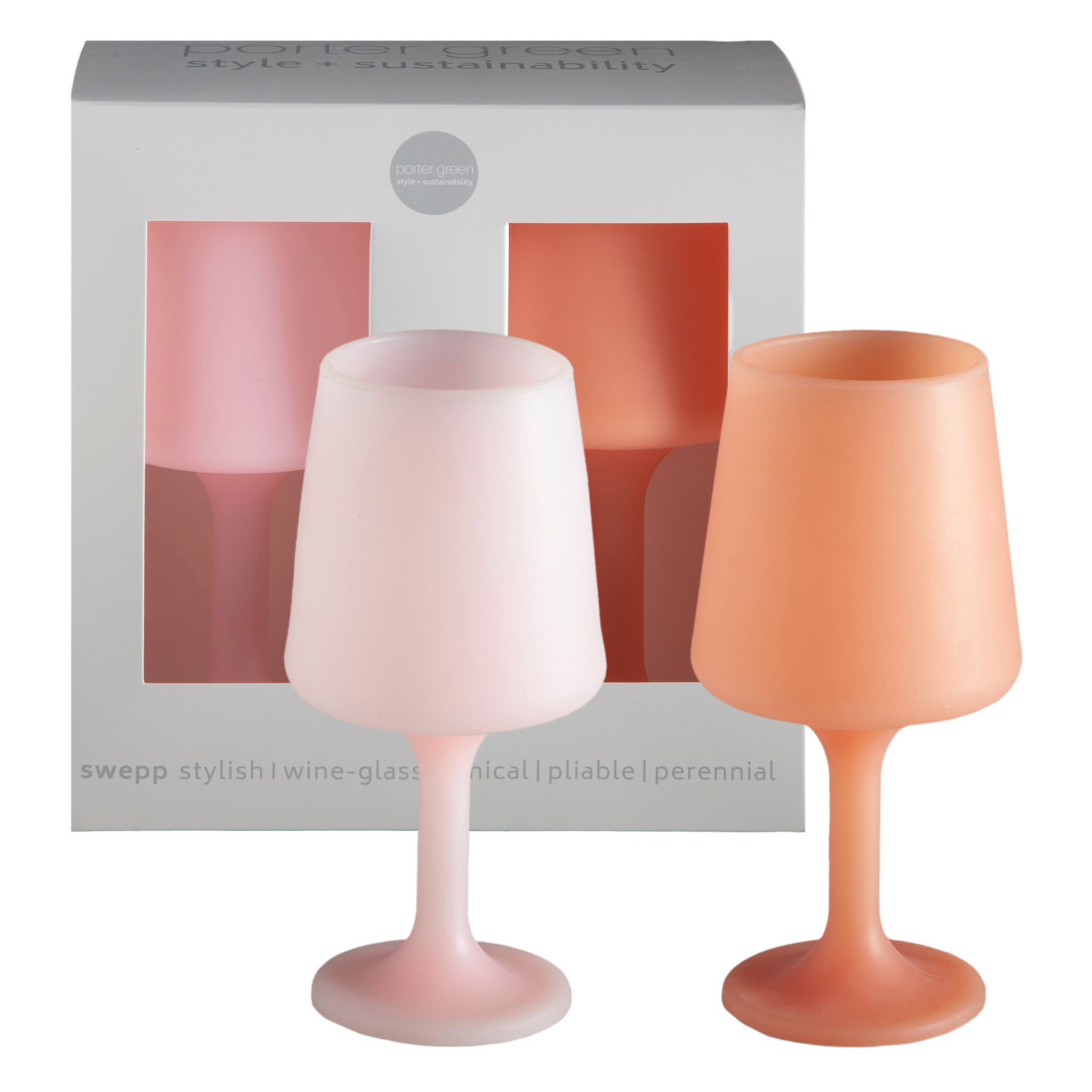 peach + petal | swepp | silicone unbreakable wine glasses